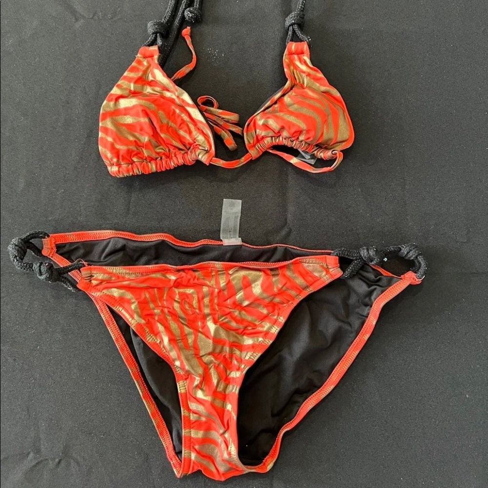 Victorias Secret Orange Gold Bikini Gem